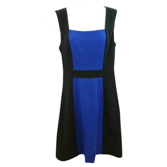 BCBG Paris | Dresses | Bcbg Paris Blue And Black Colorblock Dress 8 ...